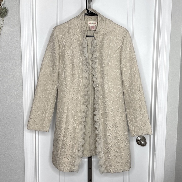 Toffee Apple | Jackets & Coats | Toffee Apple Jacquard Beige Floral ...